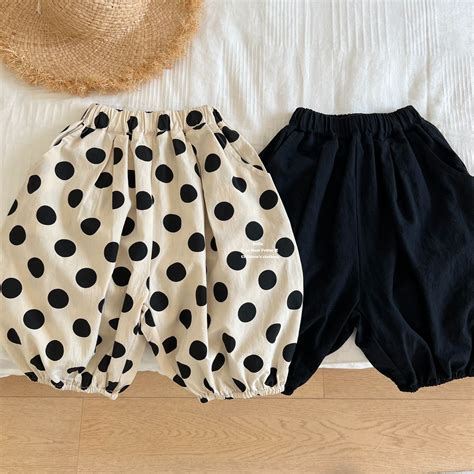 森系童装男女童波点灯笼裤宝宝大pp裤纯棉儿童防蚊裤薄款ins夏装虎窝淘