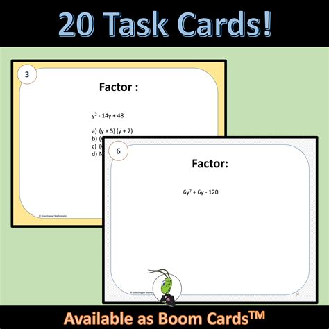 Factoring Trinomials Task Cards Google Forms Slides Two Algebra Made By Teachers