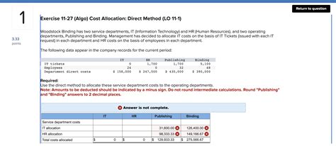 solved exercise 11 27 algo cost allocation direct method