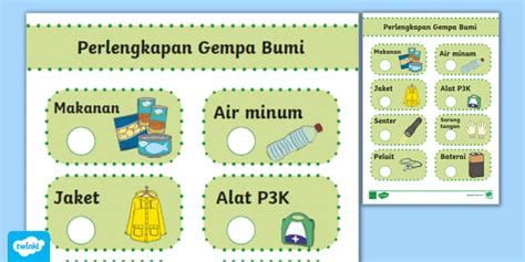 Ceklis Perlengkapan Saat Gempa Bumi Teacher Made Twinkl