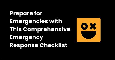 Emergency Response Checklist Checklist Gg
