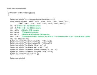 Bitwise Operators PDF Programming Languages Computing