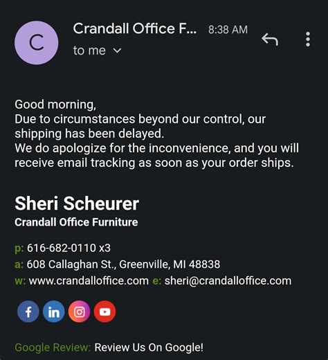 Shipping Delayed With Zero Explanation R Officechairs