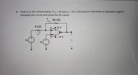 solved 3 find v in the circuit below if va 3v and vb