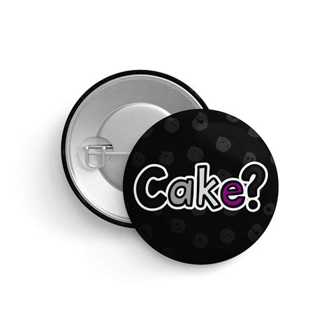 Asexual Cake Pin Button That Queer Card Co