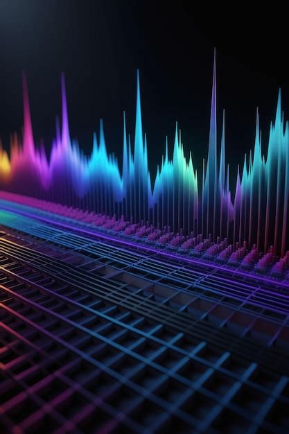 Premium Photo Colorful 3d Audio Spectrum Visualization Vertical Composition