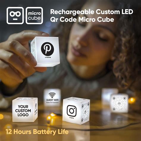 Rechargeable Custom Led Qr Code Cubes Multi Qr Code Sign Payment Sign