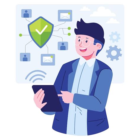 Premium Vector Cyber Security Character Illustration