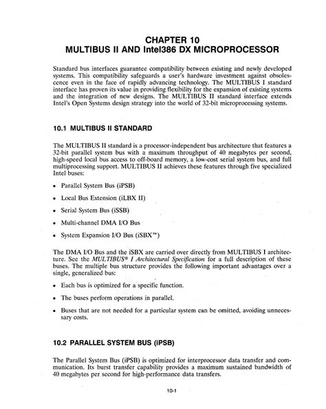 Multibus Ii Standard Parallel System Bus Ipsb Intel 386 Specs