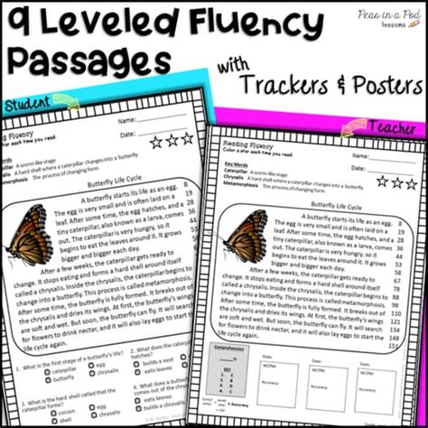 Progress Monitoring Tracking Sheet Oral Reading Fluency Tracker 4th Of