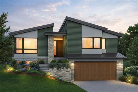 Plan 69832am Modern Split Level House Plan With 3 Bedrooms 2058 Sq Ft