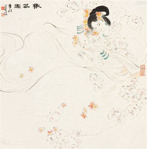 刘旦宅 天女散花 立轴 设色纸本－【deal Price Picture】