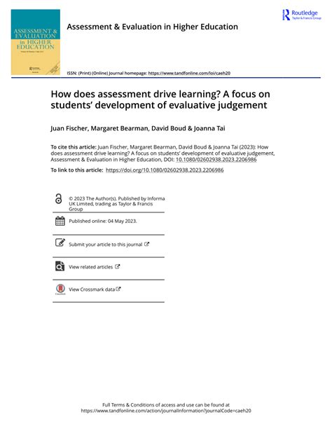 Pdf How Does Assessment Drive Learning A Focus On Students