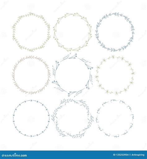 Cute Monogram Set With Colorful Floral Elements Stock Vector