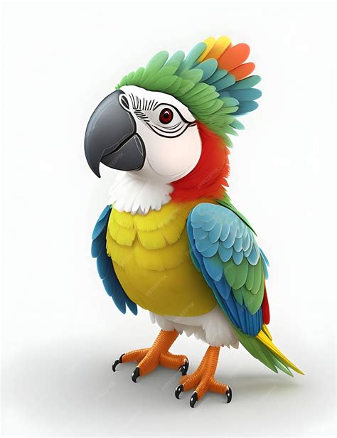 Premium Ai Image Sticker Cartoon Cute Peacock White Background