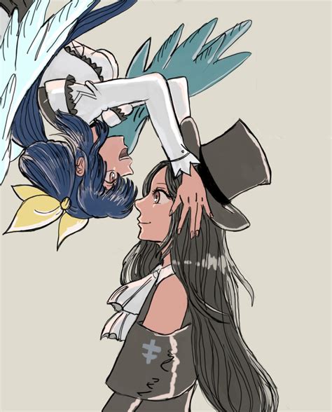 Safebooru 1girl 1other Androgynous Black Hair Blue Hair Couple Couple