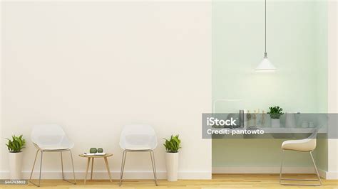 거실 및 작업 공간 파스텔 그린 디자인 3d 렌더링 0명에 대한 스톡 사진 및 기타 이미지 0명 3차원 형태 가정의 방