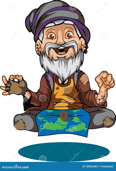 Isolated Indian Guru Cartoon Vector 81021759