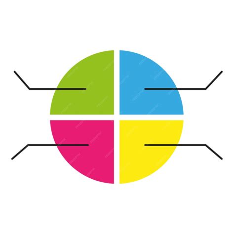 Premium Vector Colored Pie Chart With Four Parts Pie Chart With