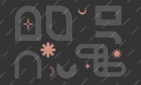 Premium Vector Modern Abstract Line Art Vector Collection With Geometric Elements