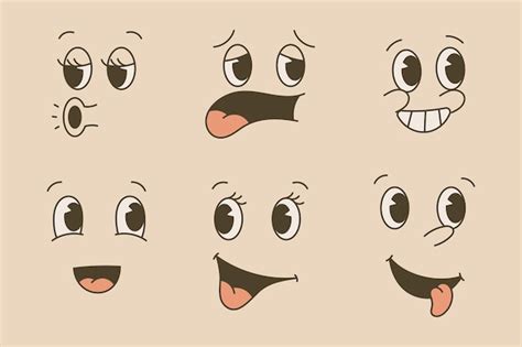 Conjunto De Adesivos Vetoriais Isolados Expressão Facial Emoções