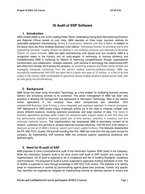 Is Audit Of Erp Software Pdf Information Security Audit