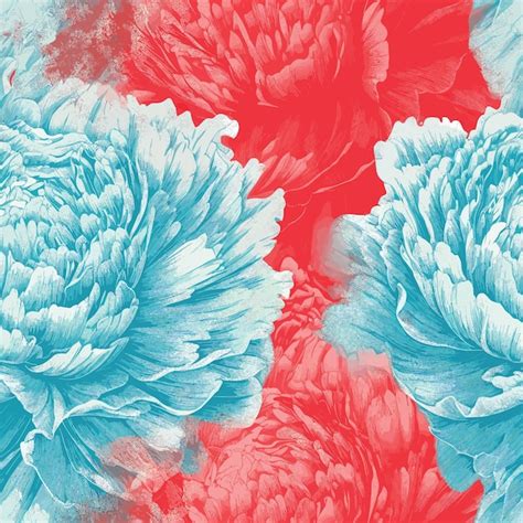 Premium Vector Seamless Colorful Peony Pattern