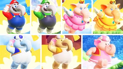 Super Mario Bros Wonder All Elephant Transformations Youtube