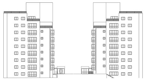 Housing Apartment Elevation Design Cad File Cadbull