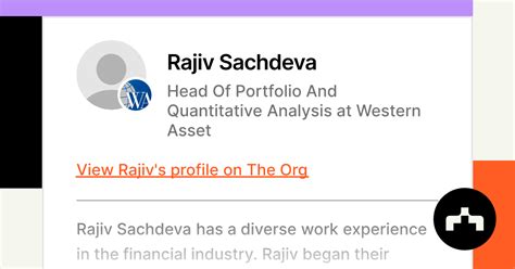 Rajiv Sachdeva Head Of Portfolio And Quantitative Analysis At Western