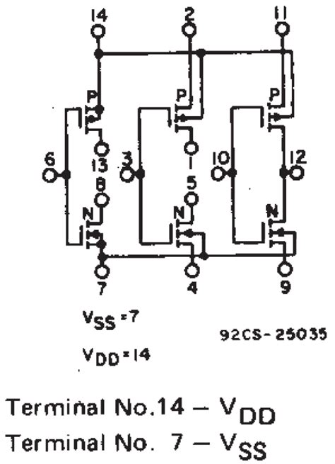 Cd4007 Cmos Inverter Circuit Configuration Circuitlab