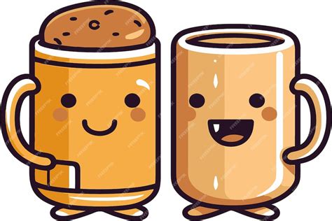 커피 컵 아이콘 세트 마스코트 승화 ⁇ 터 프리미엄 벡터