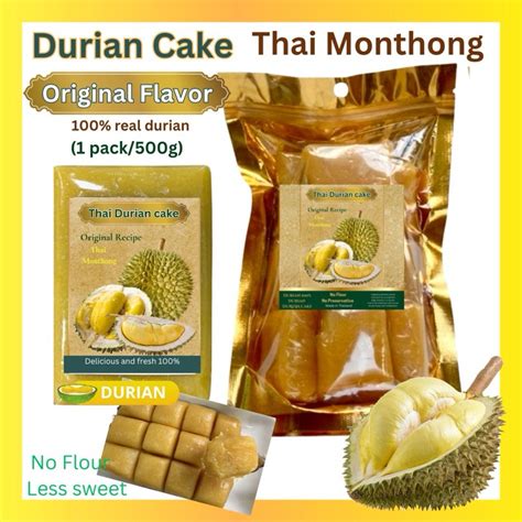 Durian Cake Thai Monthong Less Sweet Original Flavor 500g Premium Thai