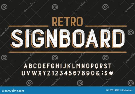 Retro Signboard Alphabet Font Messy Letters Numbers And Symbols For