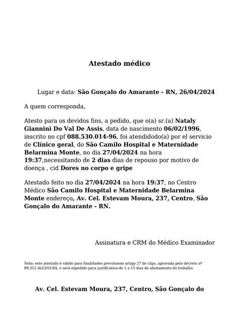 Atestado Medico Pdf