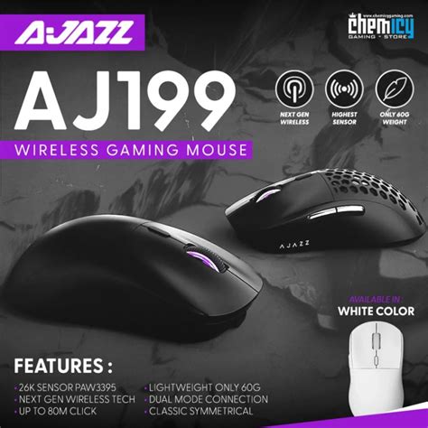 Jual Ajazz AJ199 AJ 199 Ultra Lightweight Wireless Gaming Mouse