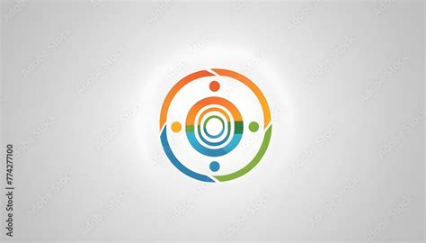 Gathering Centralization Of Data And People Concept Image Circle Of