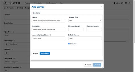 10 Job Templates — Ansible Tower User Guide