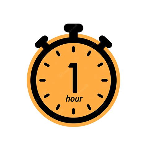 Premium Vector One Hour Stopwatch Icon Timer Symbol Cooking Time
