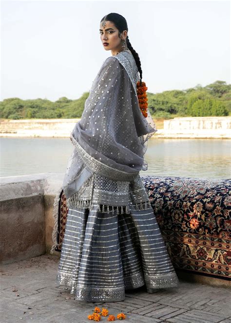 Silk Sharara With Organza Pishwas Pakistani Wedding Dress Nameera By