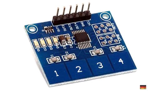 4 Kanal Kapazitiver Touch Drucksensor Schalter Taster Knopf Sensor Raspberry Pi Arduino