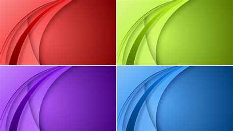 Set Of Banner Design Template Abstract Curved Shapes Overlapping Layer