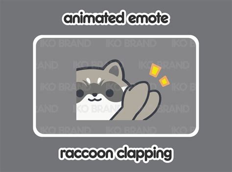 Animated Emote Raccoon Clapping Clap Nice One Cute Kawaii