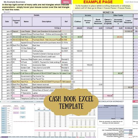 Cash Book Excel Template For Efficient 1 Bank Account Management Ideal For Small Business