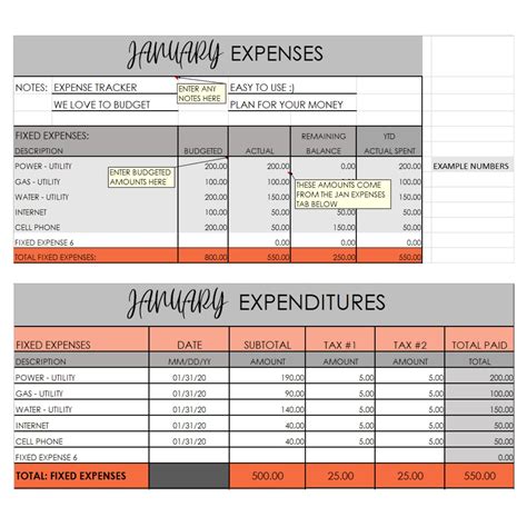 PERSONAL EXPENSE TRACKER Excel Budget Spreadsheet Monthly And Etsy