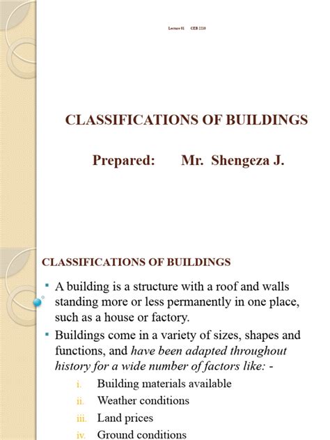 Classifications Of Buildings 1 Pdf Building Buildings And Structures