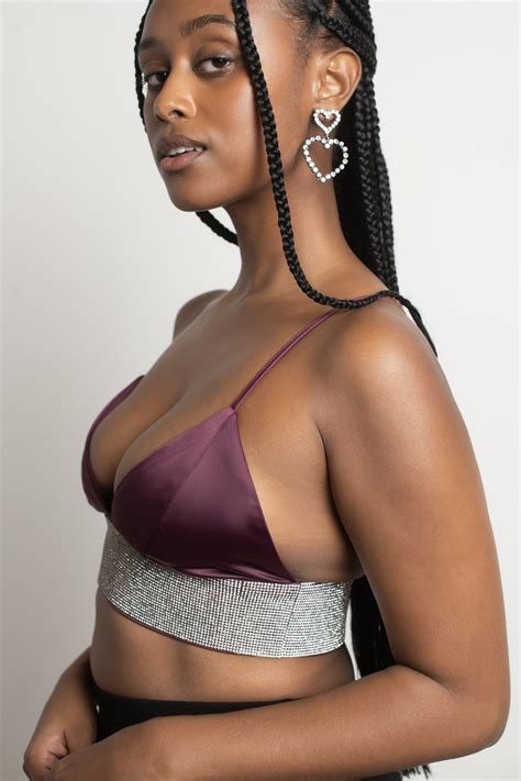 Black Crop Top Plunging Neckline Crop Top Champagne Sparkle Crop Top