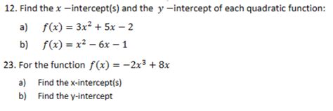 Solved Find The X Intercept S And The Y Intercept Of Chegg Com