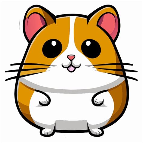 햄스터 스티커 터 일러스트레이션 프리미엄 벡터
