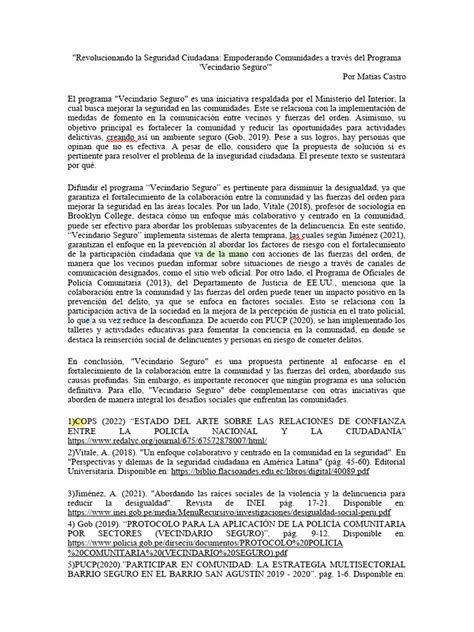 Revolucionando La Seguridad Ciudadana Final Pdf